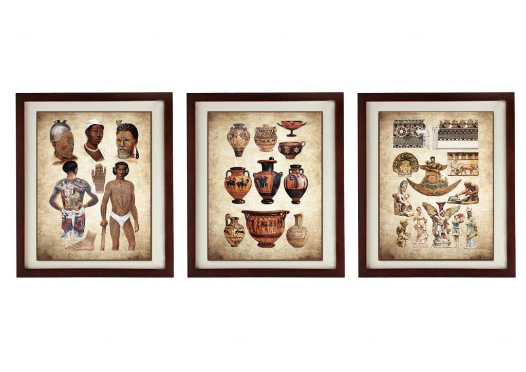 INSTANT DOWNLOAD Ancient Artifacts Wall Decor Set of 3 Prints Parchment ...
